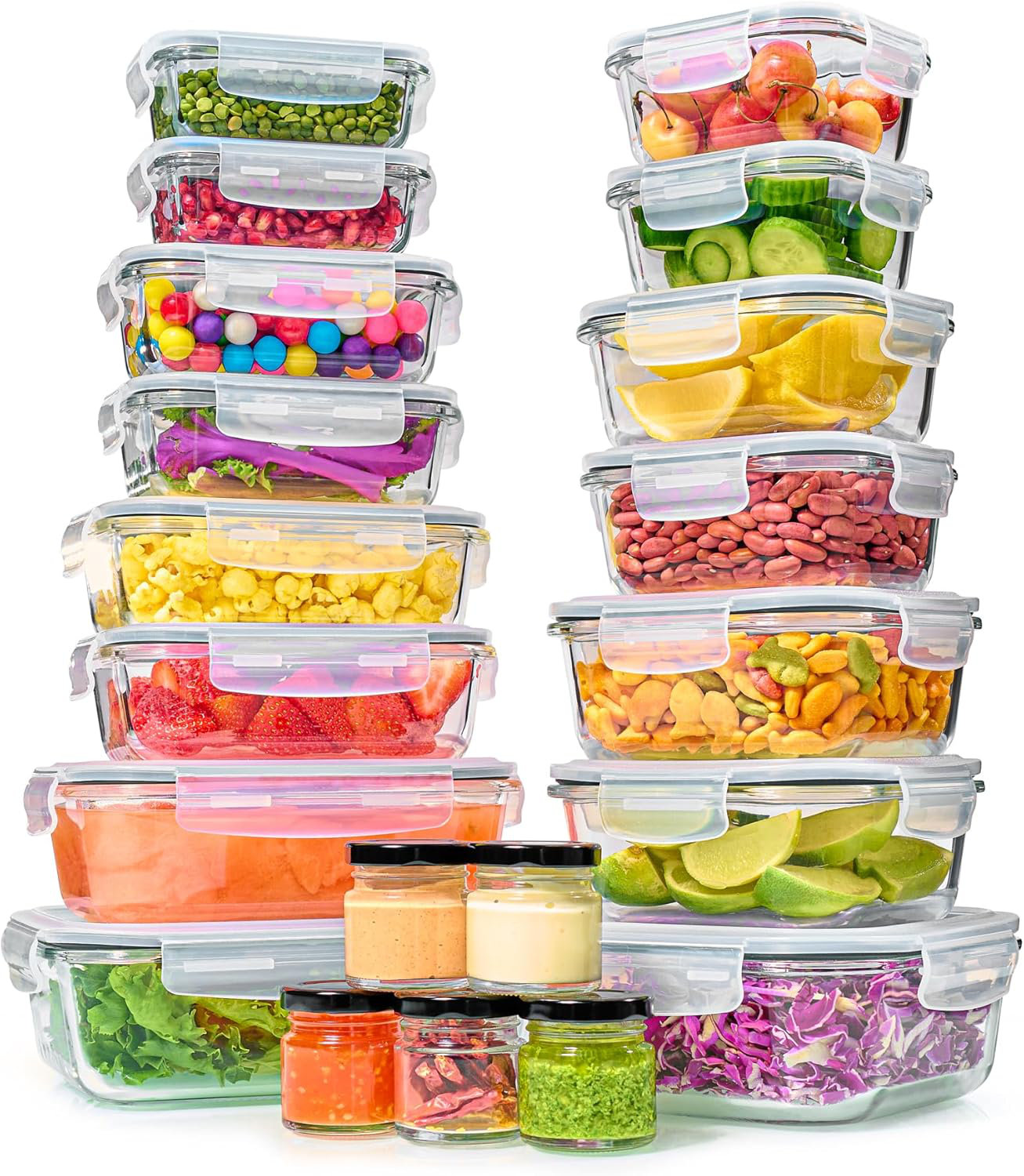 Hokku Designs 40-Piece Set of Glass Food Storage Containers and Bowls ...
