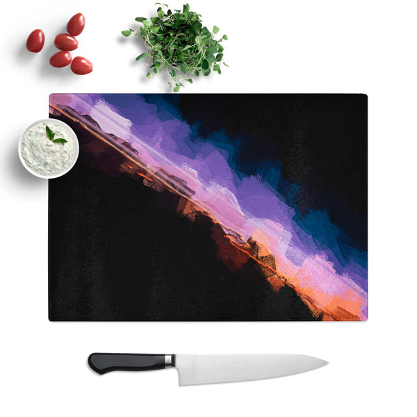 East Urban Home Tempered Glass Angled Light Chopping Board | Wayfair.co.uk