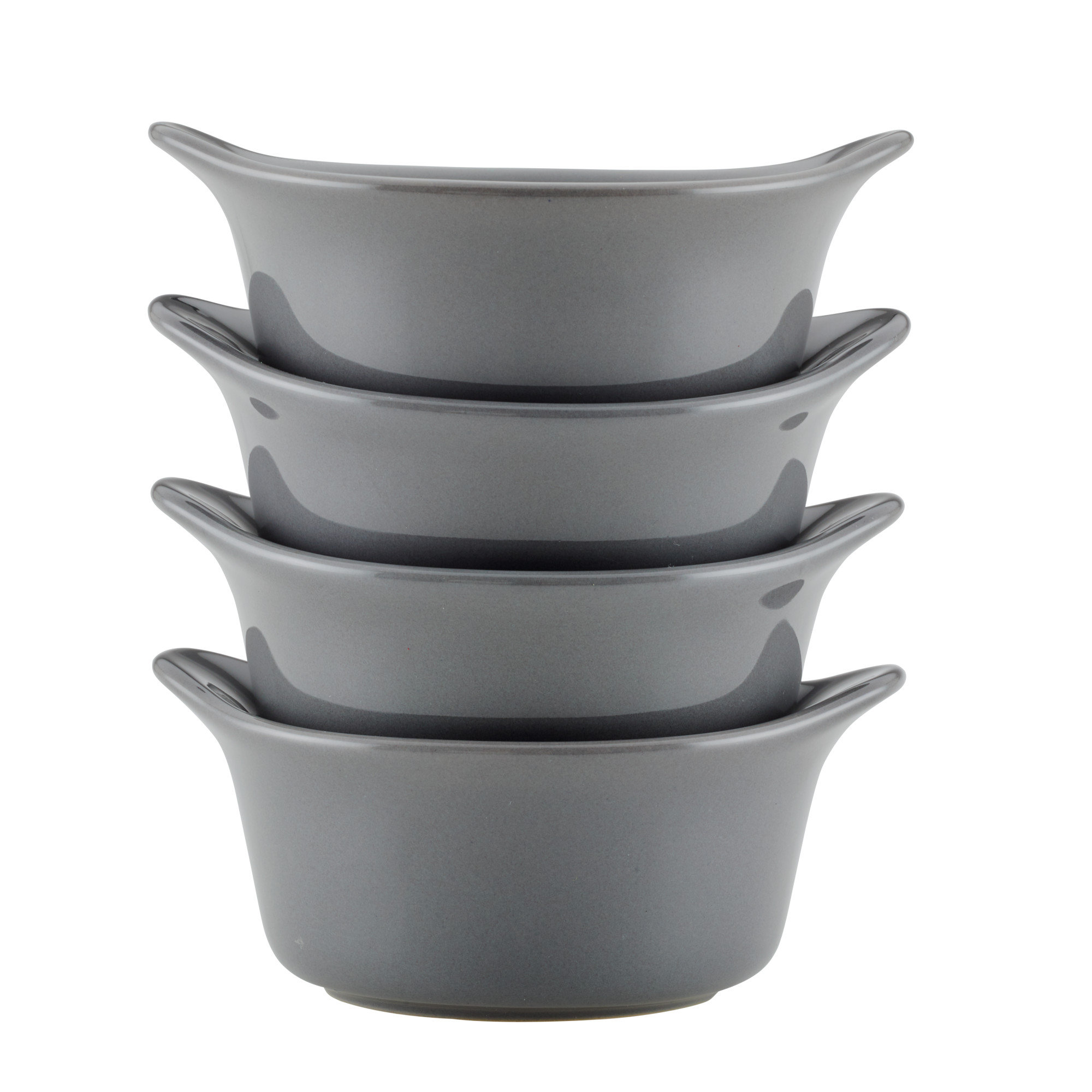 Rachael Ray Ceramics Round Ramekin Dipper Cup Set, 4 Piece, Gray | Wayfair
