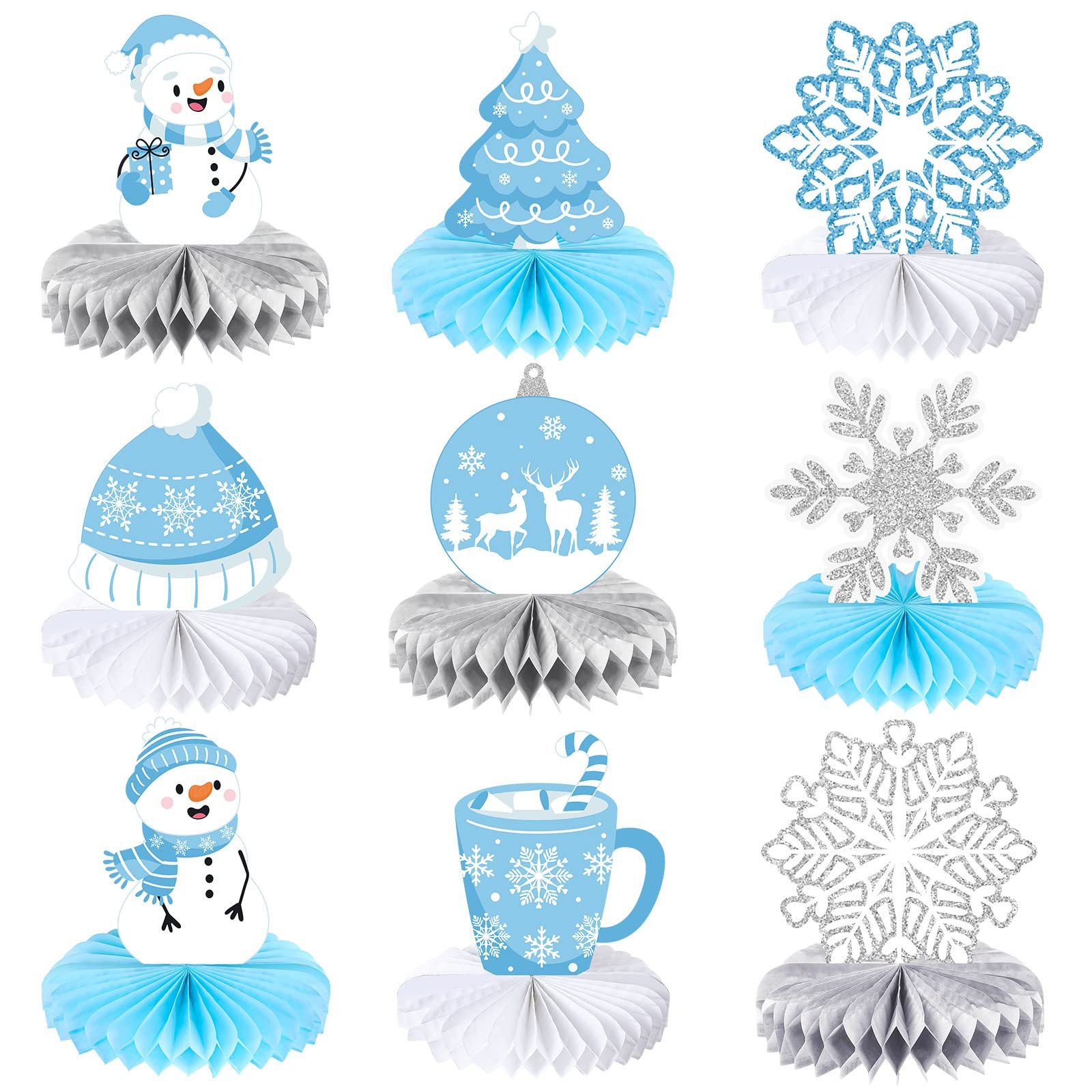 The Holiday Aisle® Snowflake Honeycomb Party Decorations Winter Party ...