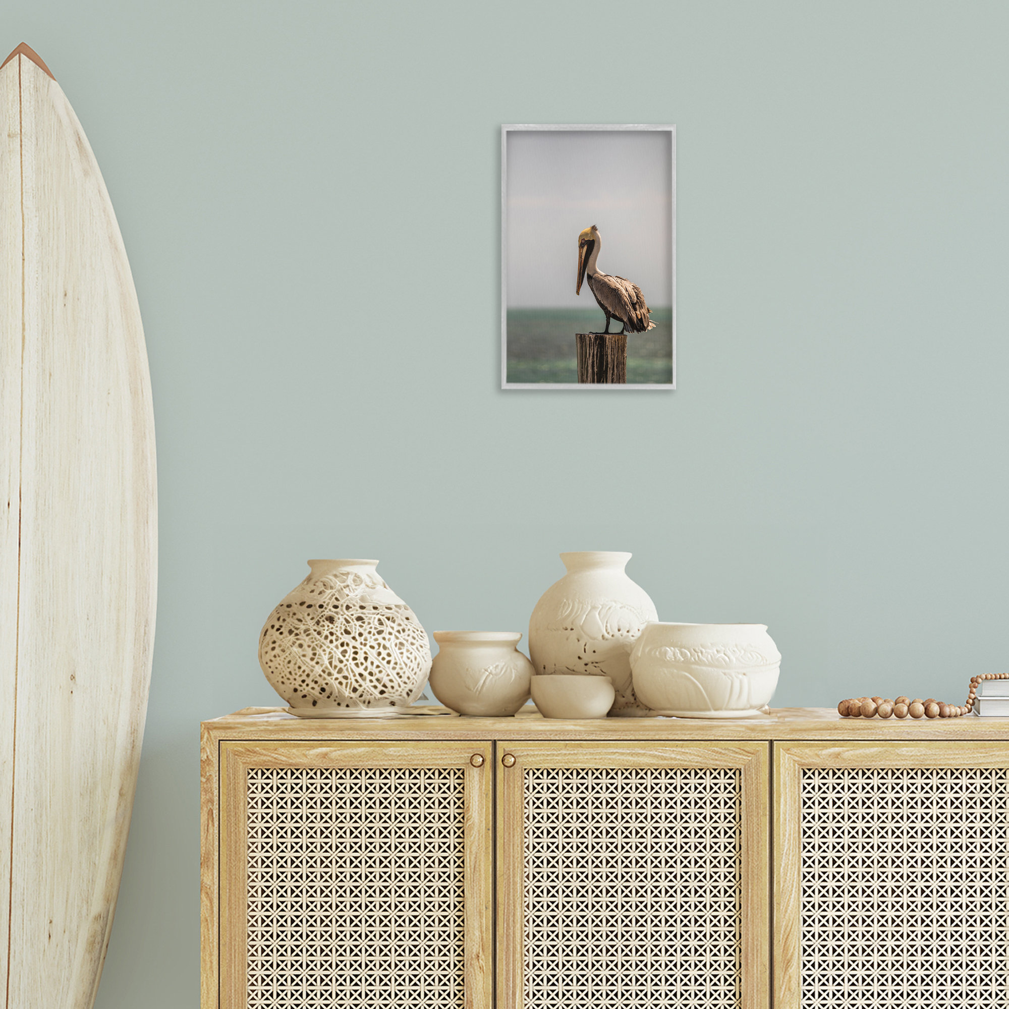 Breakwater Bay Nautical Landscape Pelican Framed Giclee Art by Aaron ...