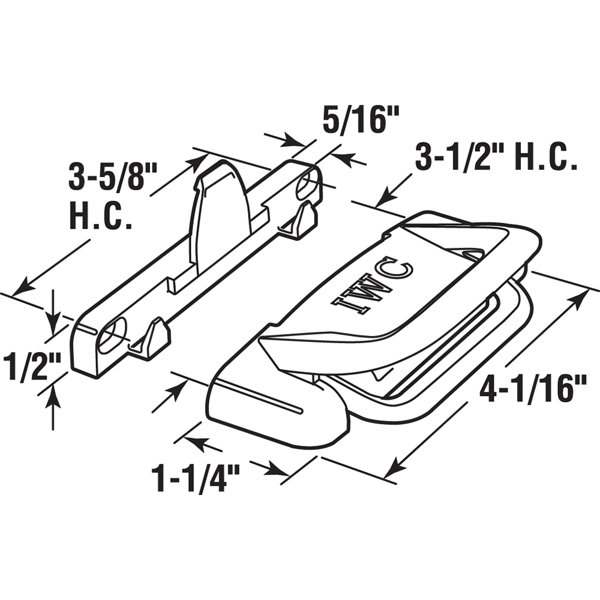 Prime-Line Sliding Window Slam Latch, 3-5/8 in. Hole Centers, Fits ...