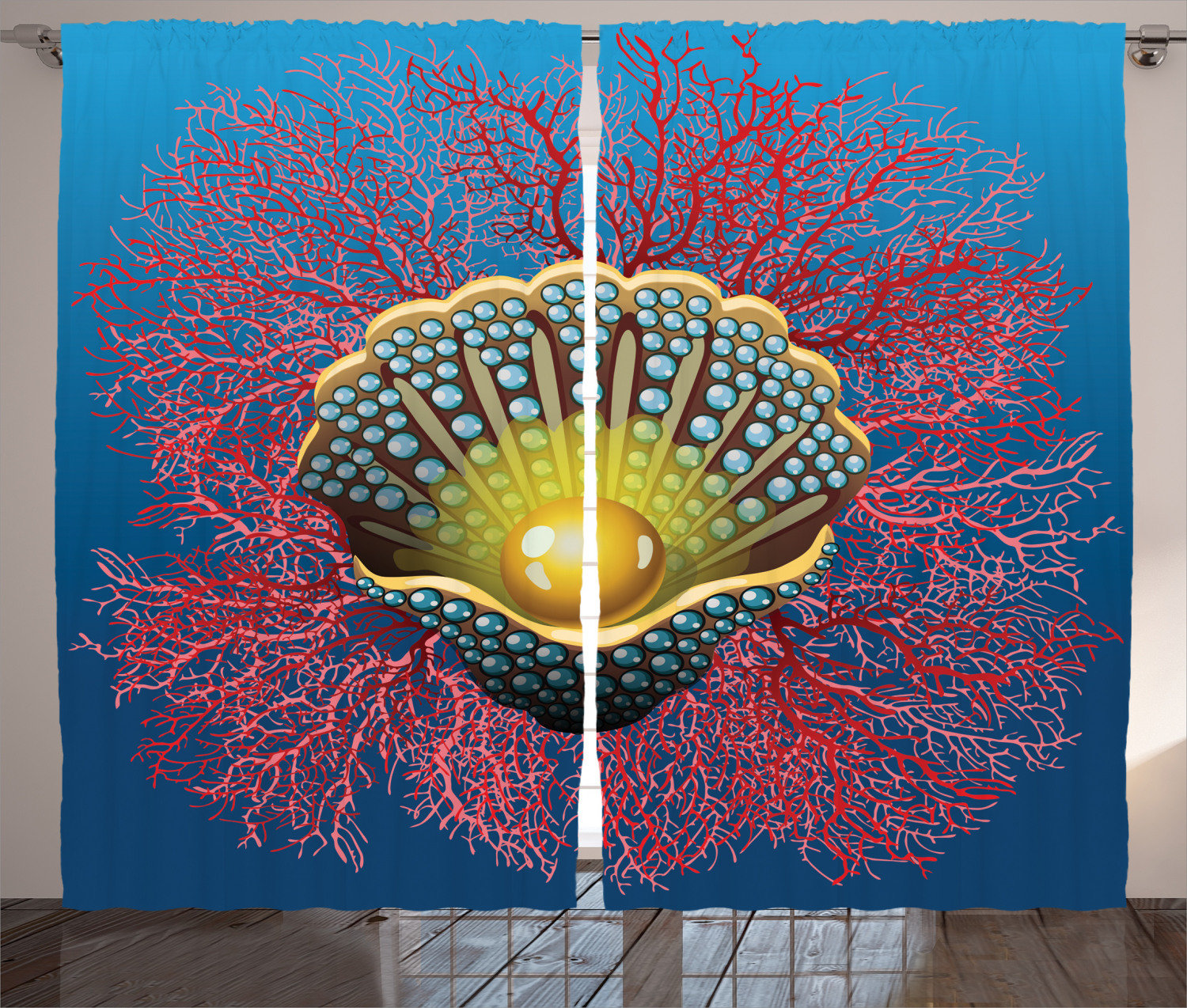 East Urban Home Pearls Semi-Sheer Rod Pocket Curtain Panels | Wayfair