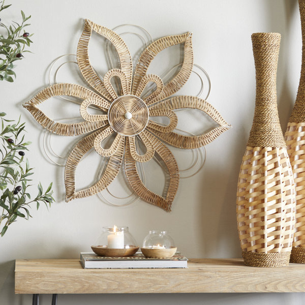 Beachcrest Home Rattan Floral And Botanical Wall Decor | Wayfair