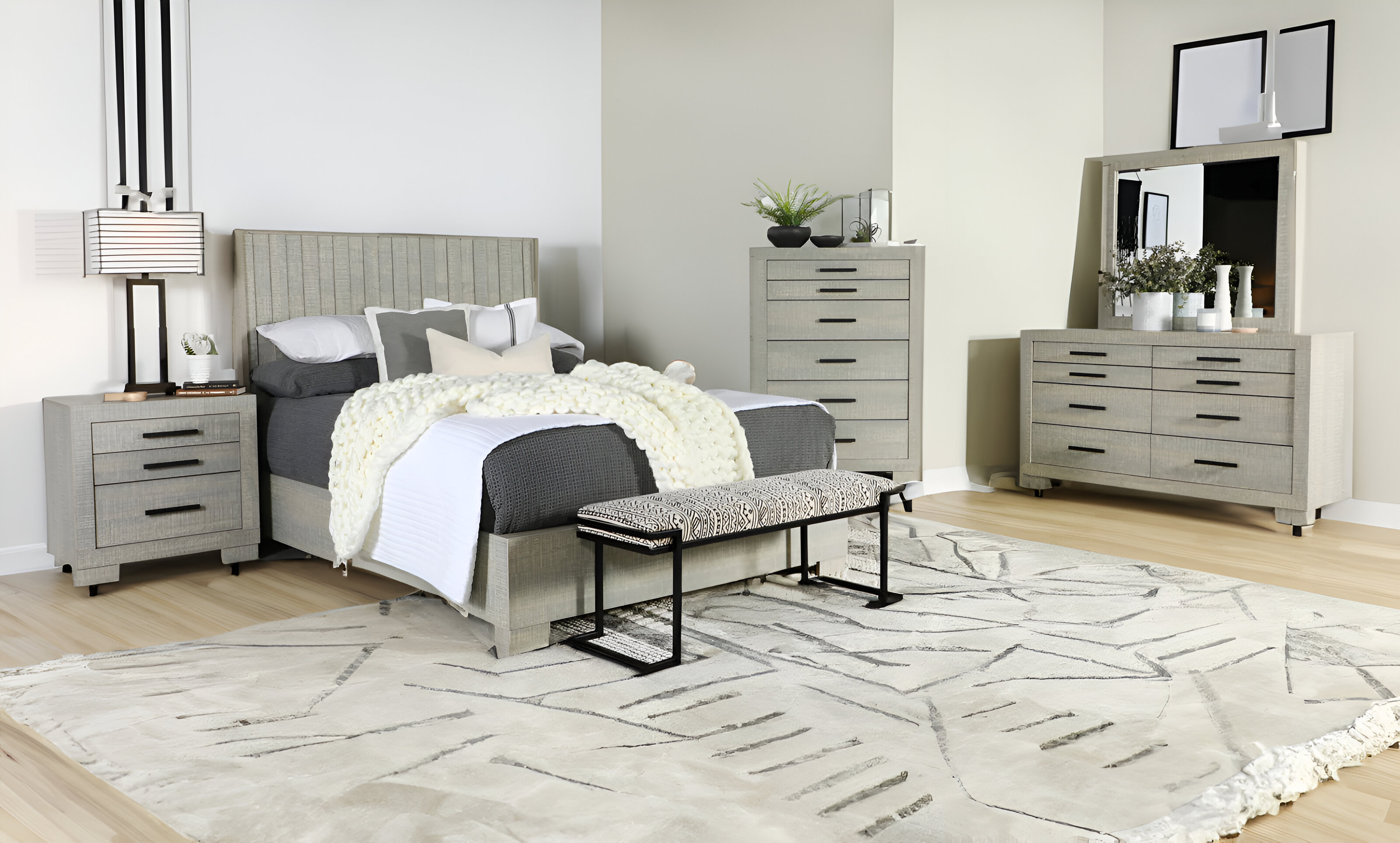 Latitude Run® Mahlah Rectangular Bedroom Set Rough Sawn Gray Oak S51 ...