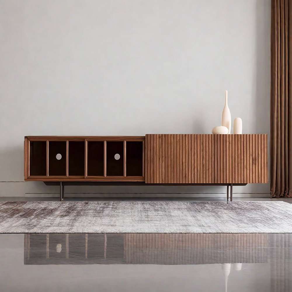 Hokku Designs Zen minimalist black walnut TV cabinet | Wayfair
