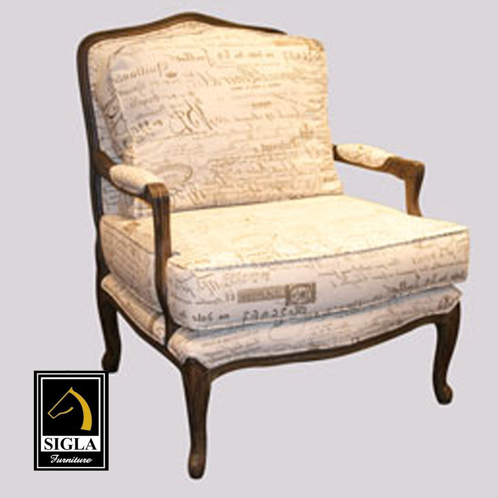 Sigla Furniture Louis XVI Traditional Lounge Chair Loose Cushion ...
