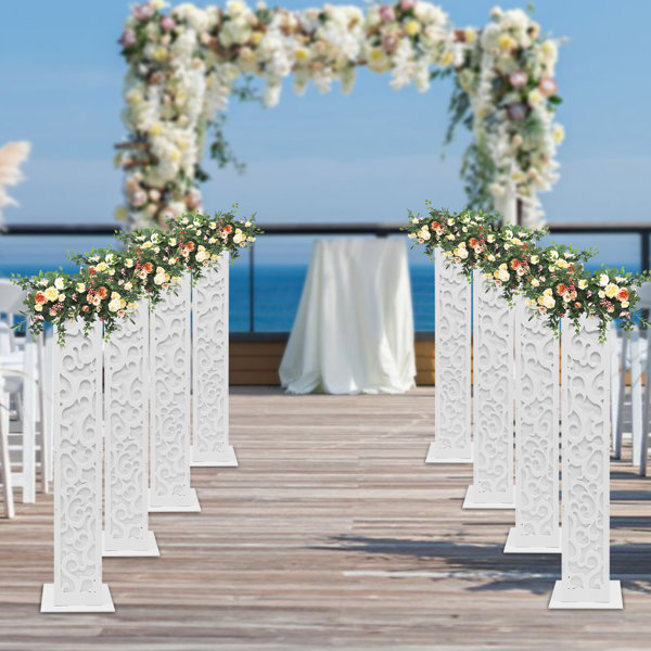 YYBSH Wedding Column Carved Pillar Decoration Flower Stands with LED ...