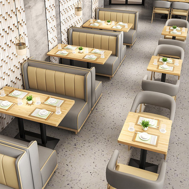 Visual card holder Light Luxury Milk Tea Shop Cafe Restaurant Benches ...