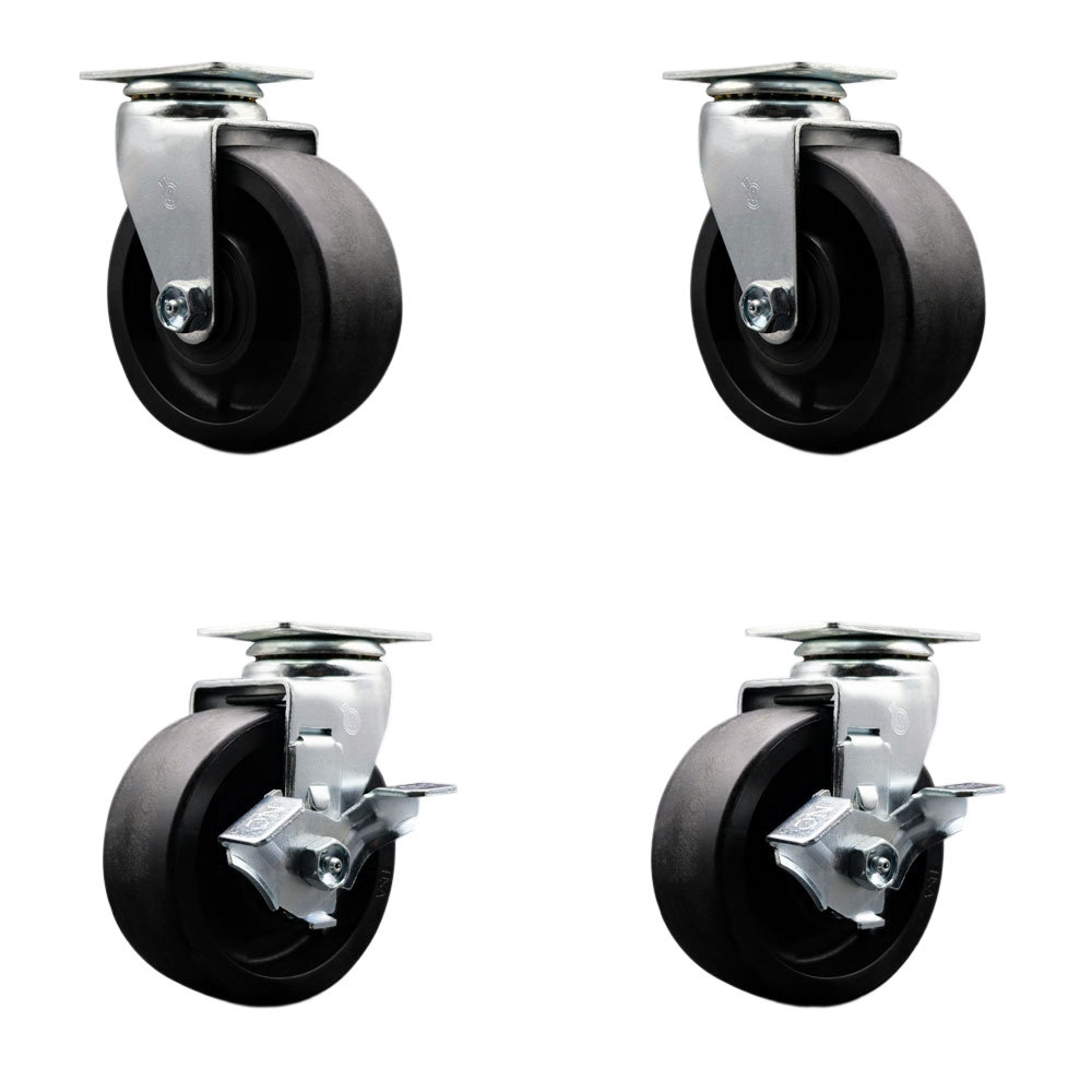 Service Caster 4 Piece Glass Filled Nylon Caster Set with Roller ...