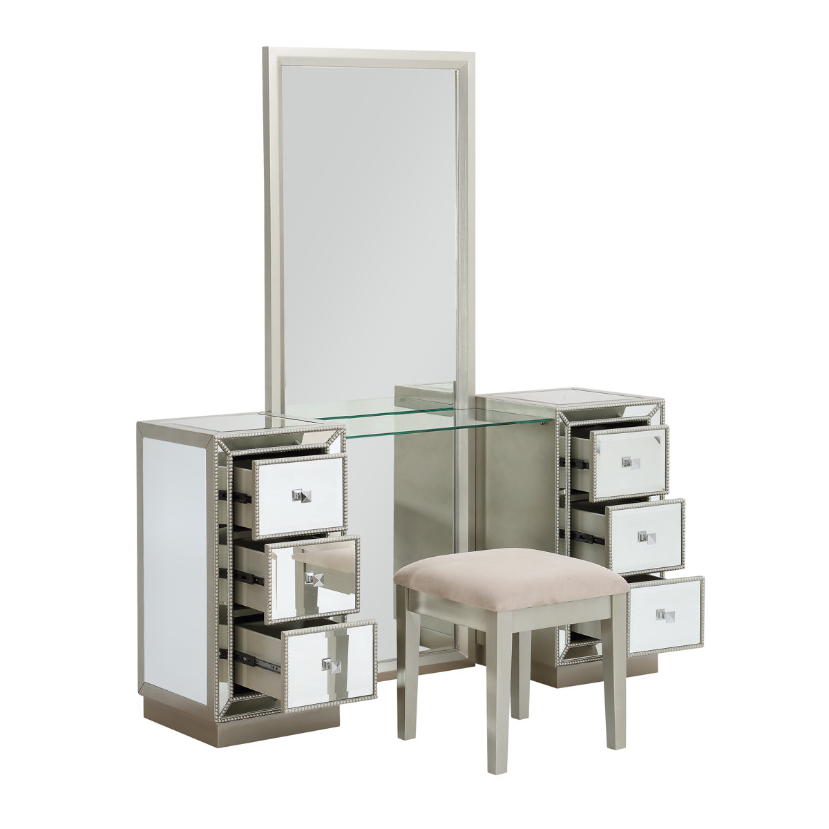 Willa Arlo™ Interiors Fonzo Storage Vanity Set with Mirror & Reviews ...