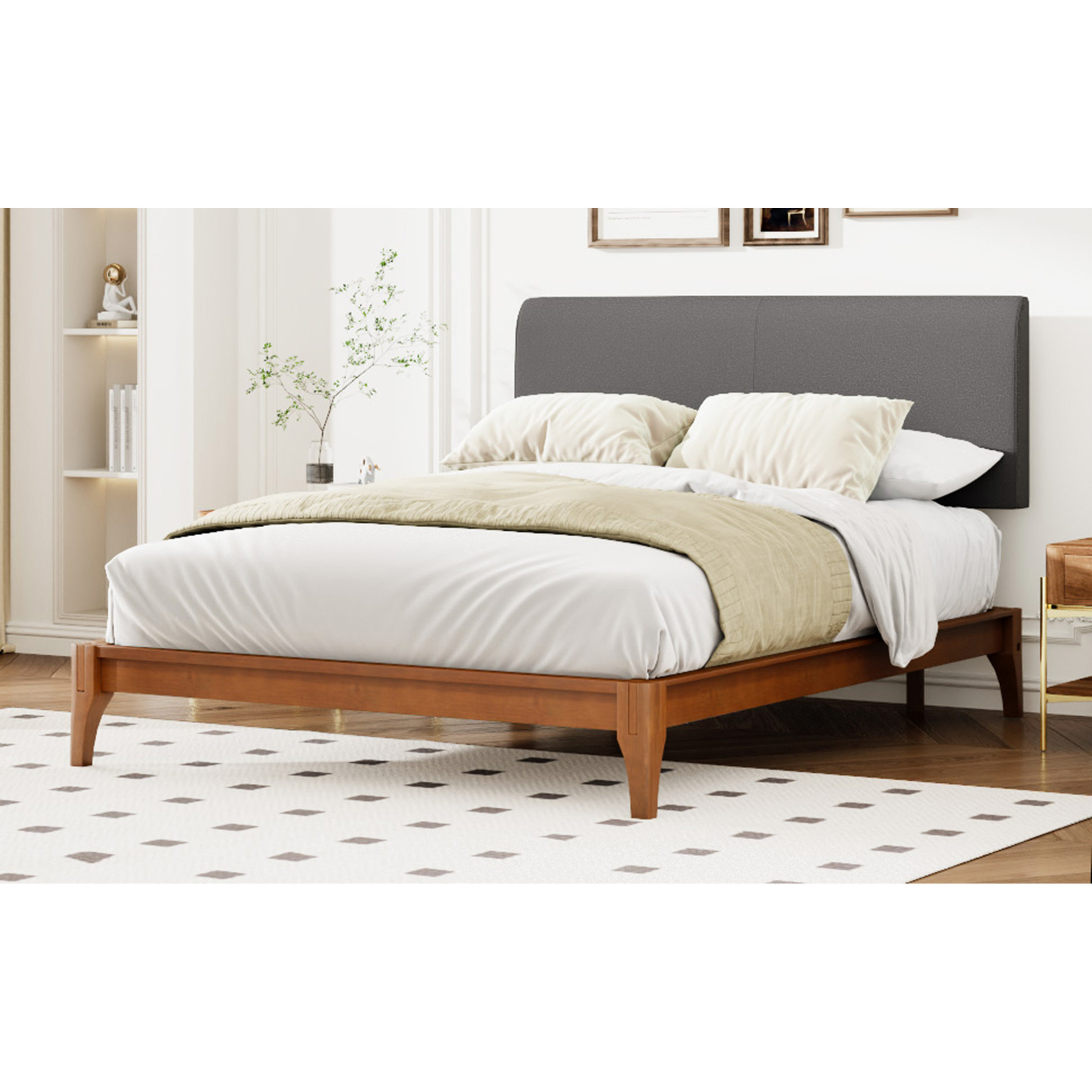 Corrigan Studio® Solid Dry Bamboo Wood 12 Inch Platform Bed, with ...