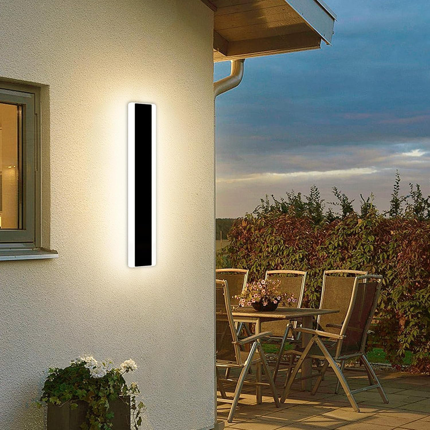Mikeru Outdoor LED Wall Light Long Linear Wall Sconce Waterproof 3000K ...