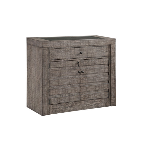 Gracie Oaks Solid Wood 42" Bar & Spirit Cabinet | Wayfair