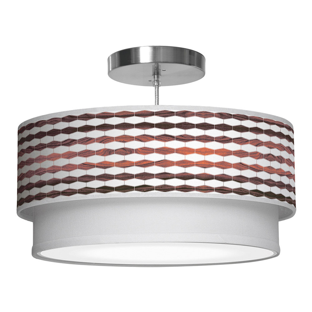Jef Designs Weave - Light Double Shaded Drum Pendant - Wayfair Canada