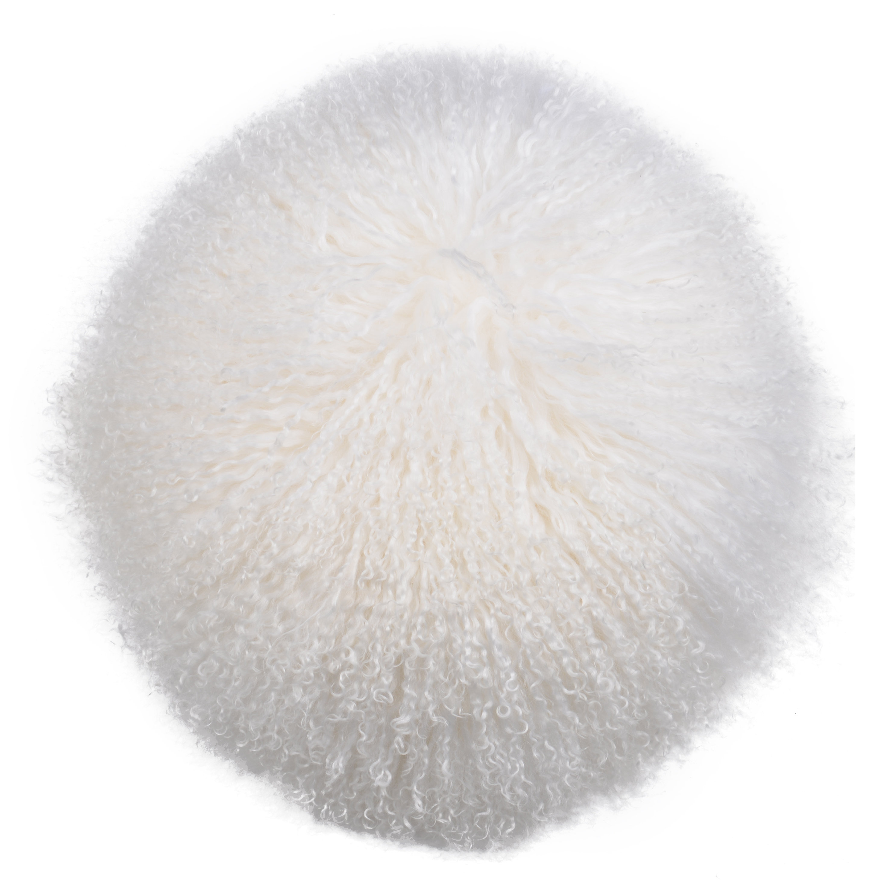 A&B Home Gila Lamb Fur Round Pillow - 14"Dia. X 5" - White | Wayfair