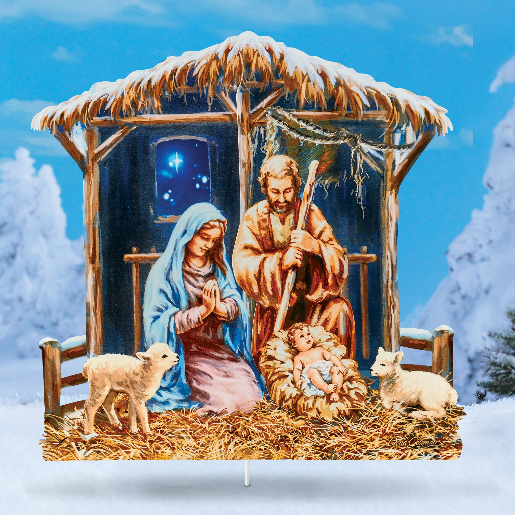The Holiday Aisle® Nativity Manger Stake | Wayfair