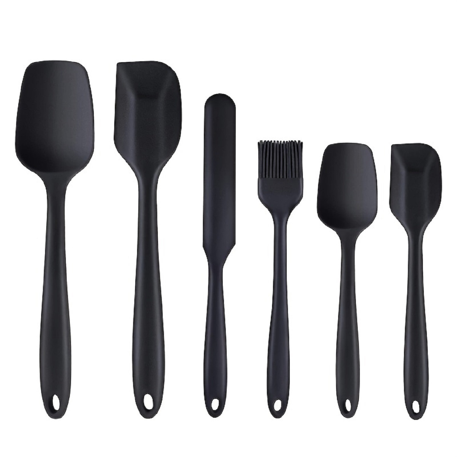 QXXSJ 6Pcs Kitchen Spatula Set, BPA Free Silicone Scrapers Spoon, Non ...