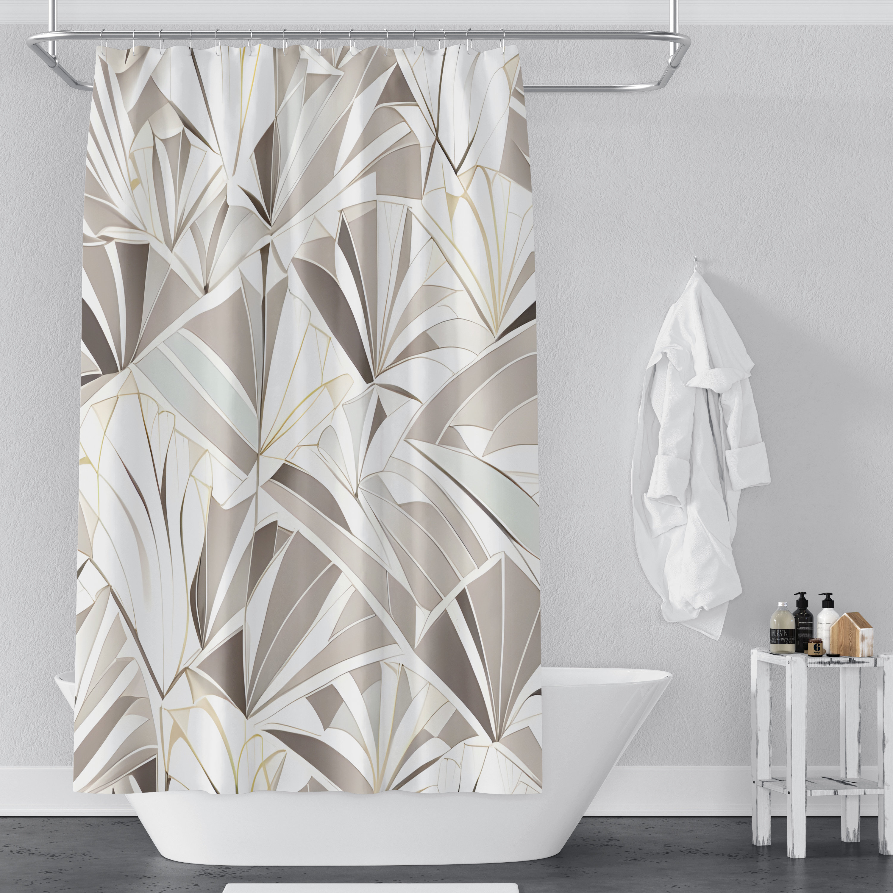 East Urban Home Hydesville Abstract Shower Curtain | Wayfair