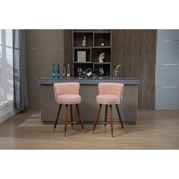 Mercer41 Counter Height Bar Stools Set Of 2 For Kitchen Counter Solid ...