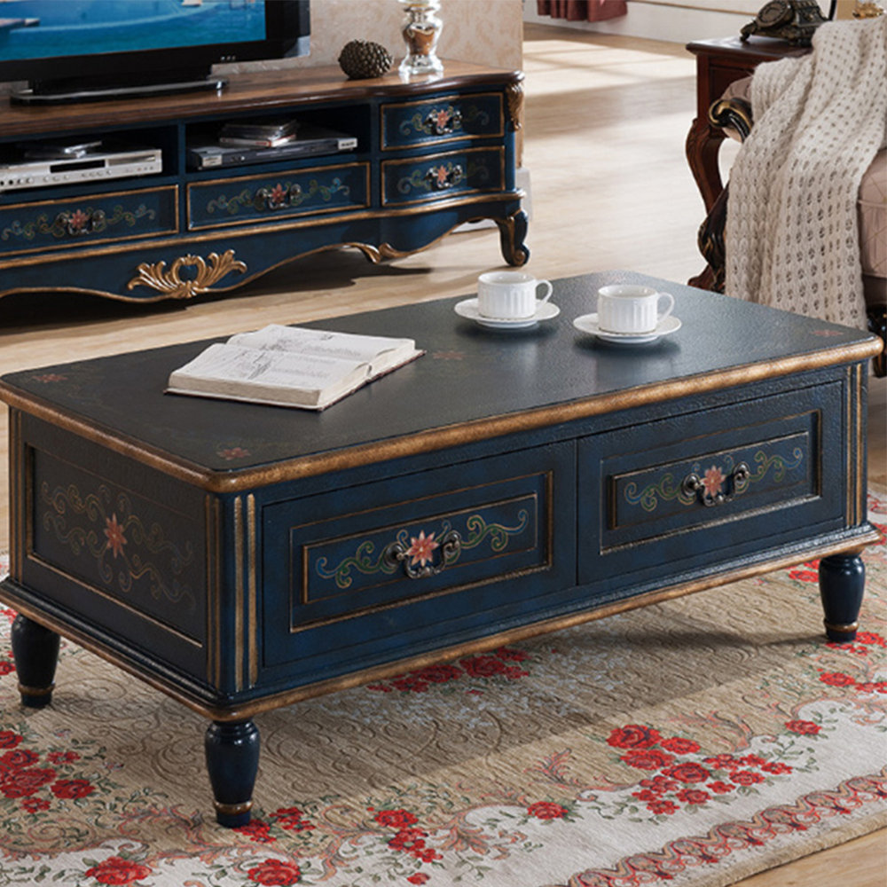 The Invincibles home intage Crackle Paint Distressed Coffee Table ...
