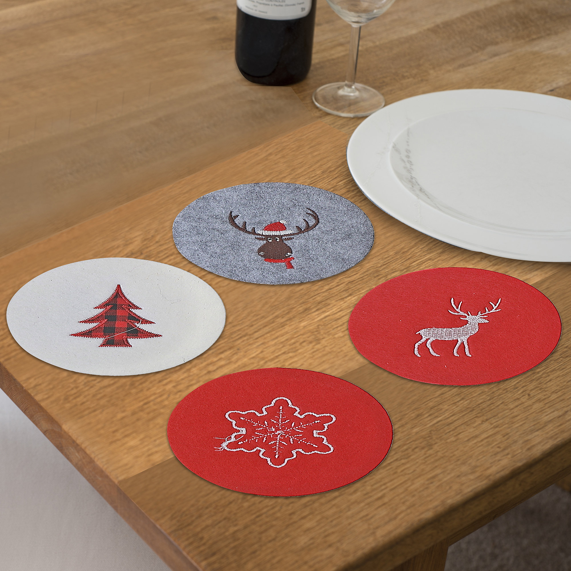 iH casadécor Felt Coaster Set Of 4 - Set Of 4 - Wayfair Canada