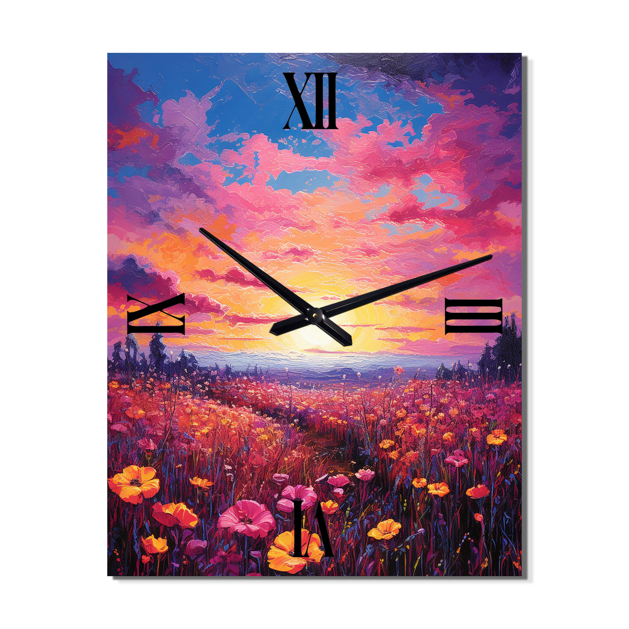 Design Art Full Moon Magic Over Blossoming Flower Meadows I - Flower ...