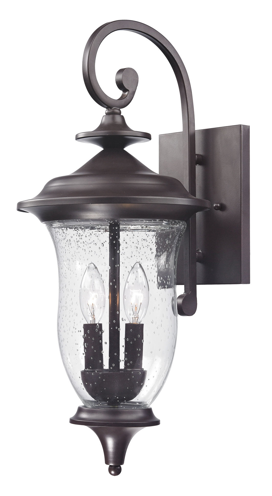 Birch Lane™ Bladen Oil Rubbed Bronze Seeded Glass Outdoor Wall Lantern ...