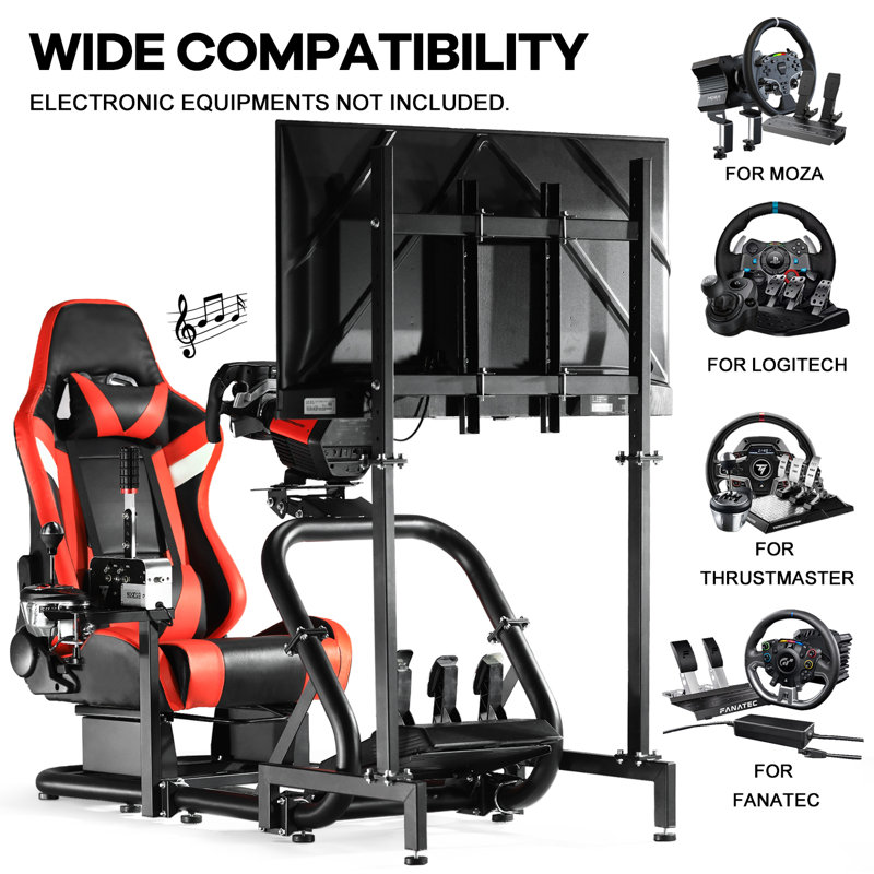 Inbox Zero Ergonomic PC & Racing Game Chair with Built-in Speakers ...