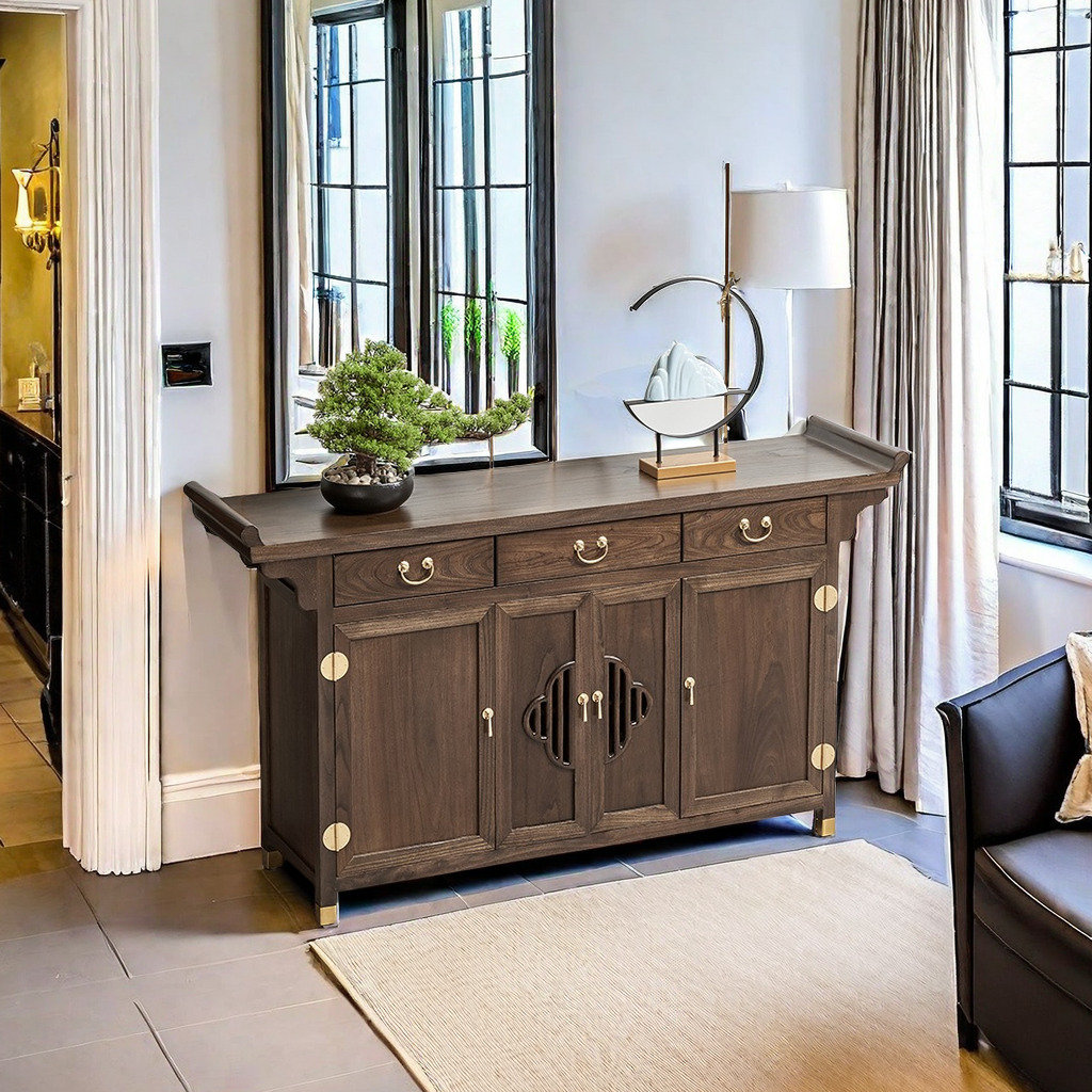 Dream cabinet Chinese Style Storage Solid Wood Porch Cabinet | Wayfair