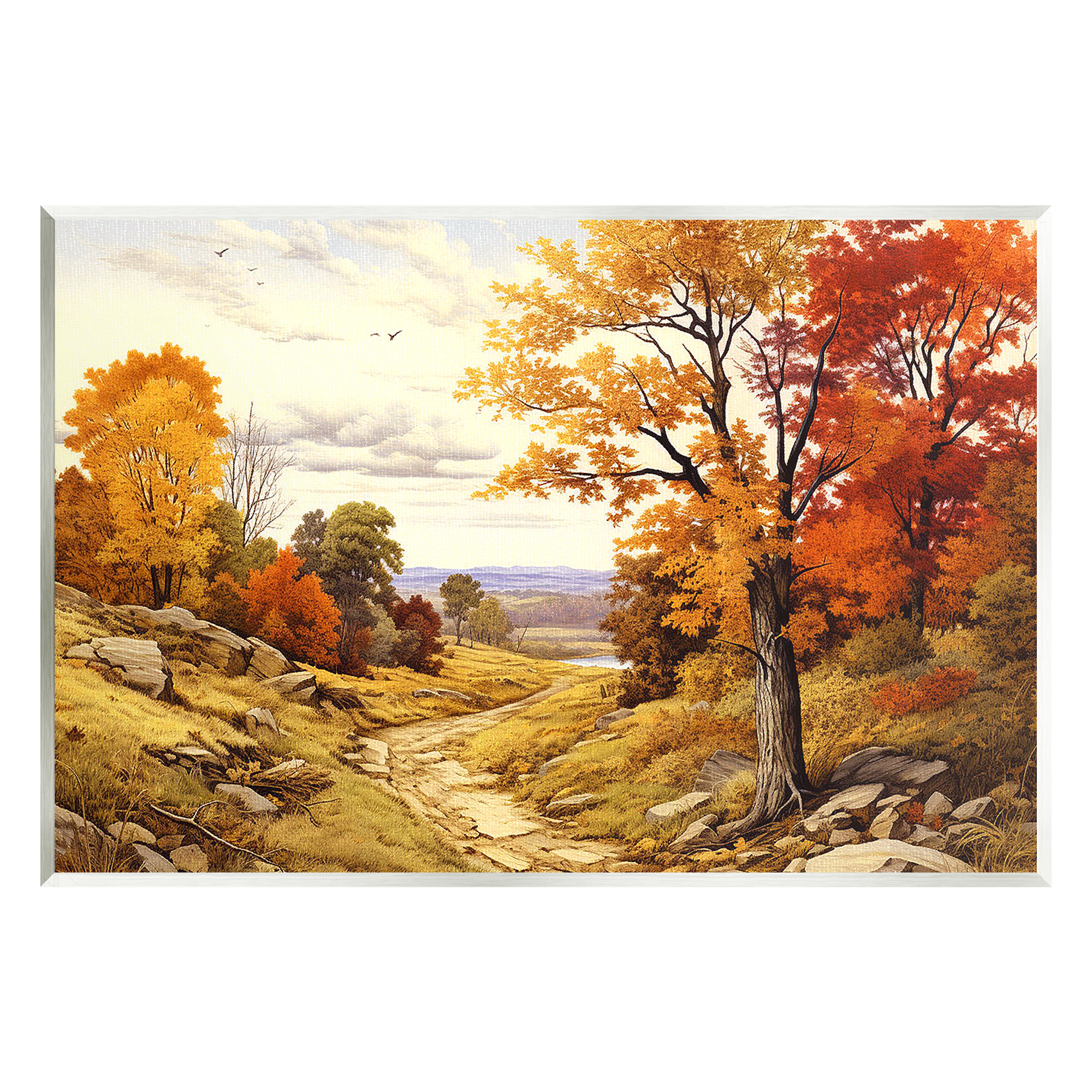 Stupell Industries Bb-298-Wood Classic Fall Foliage Path On MDF by Lil ...