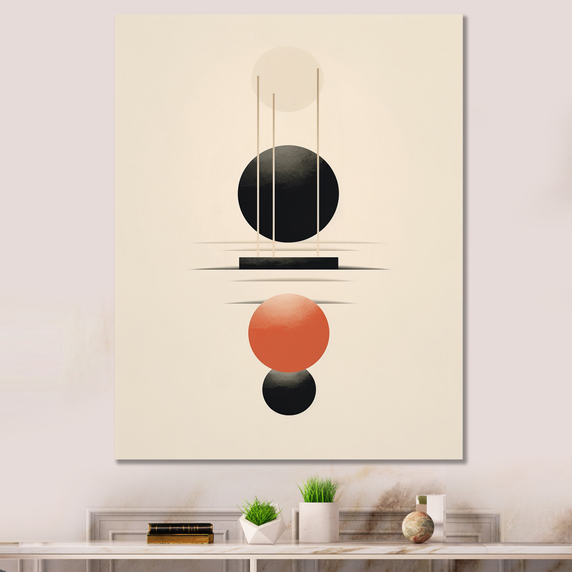 Wrought Studio™ Full Moon Delight Retro Geometric Minimalism I ...