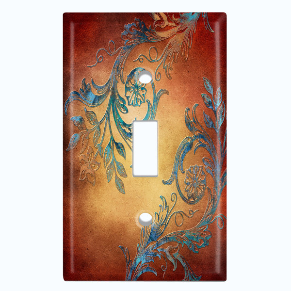 WorldAcc Flower Patina Copper Print 1 - Gang Toggle Light Switch ...