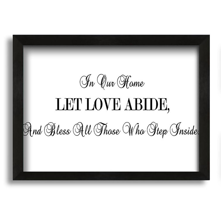 Maturi In Our Home Let Love Abide - Picture Frame Typography on Canvas ...