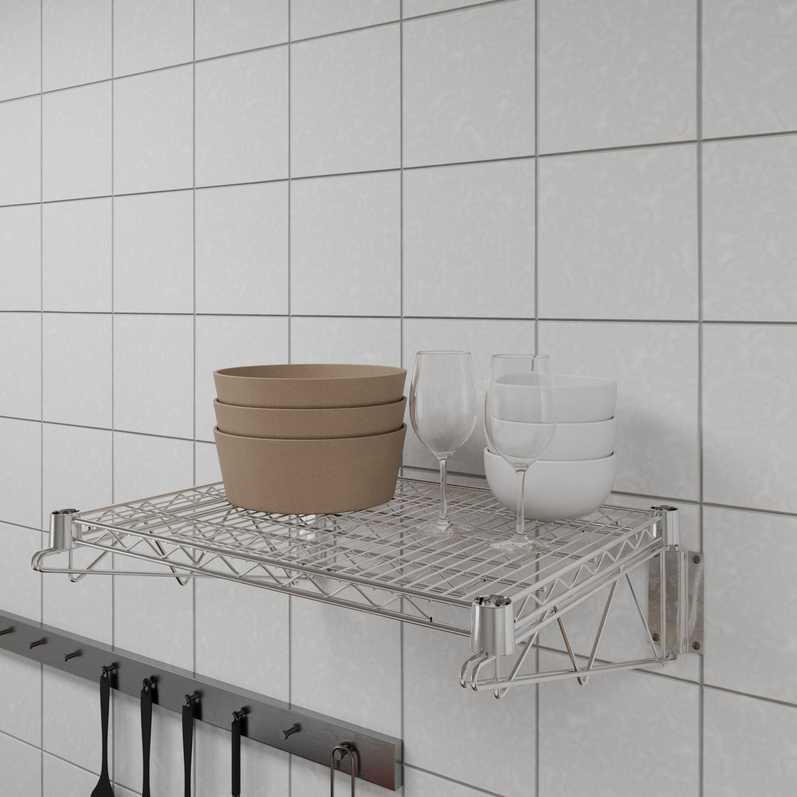 Amgood 18 In. X 24 In. Chrome Wire Wall Mount Shelf | Wayfair