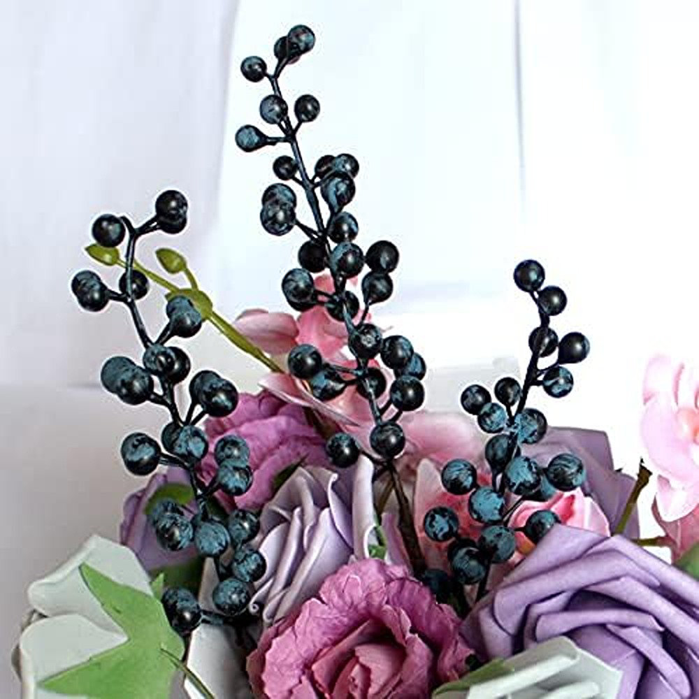 Primrue Artificial Berry, Fake Burgundy Berry, (20 Pcs, 12" Each ...
