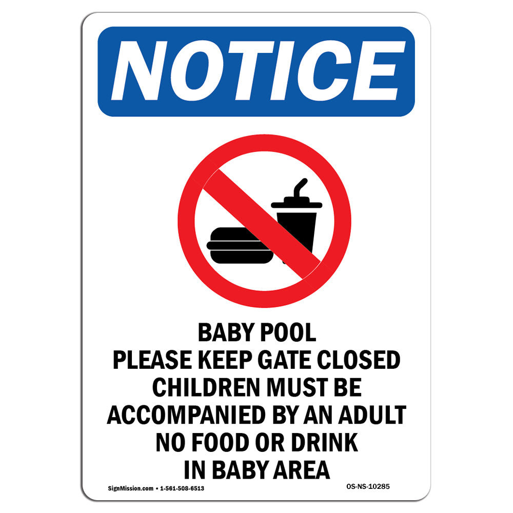 SignMission Baby Pool Please Keep Sign with Symbol | Wayfair