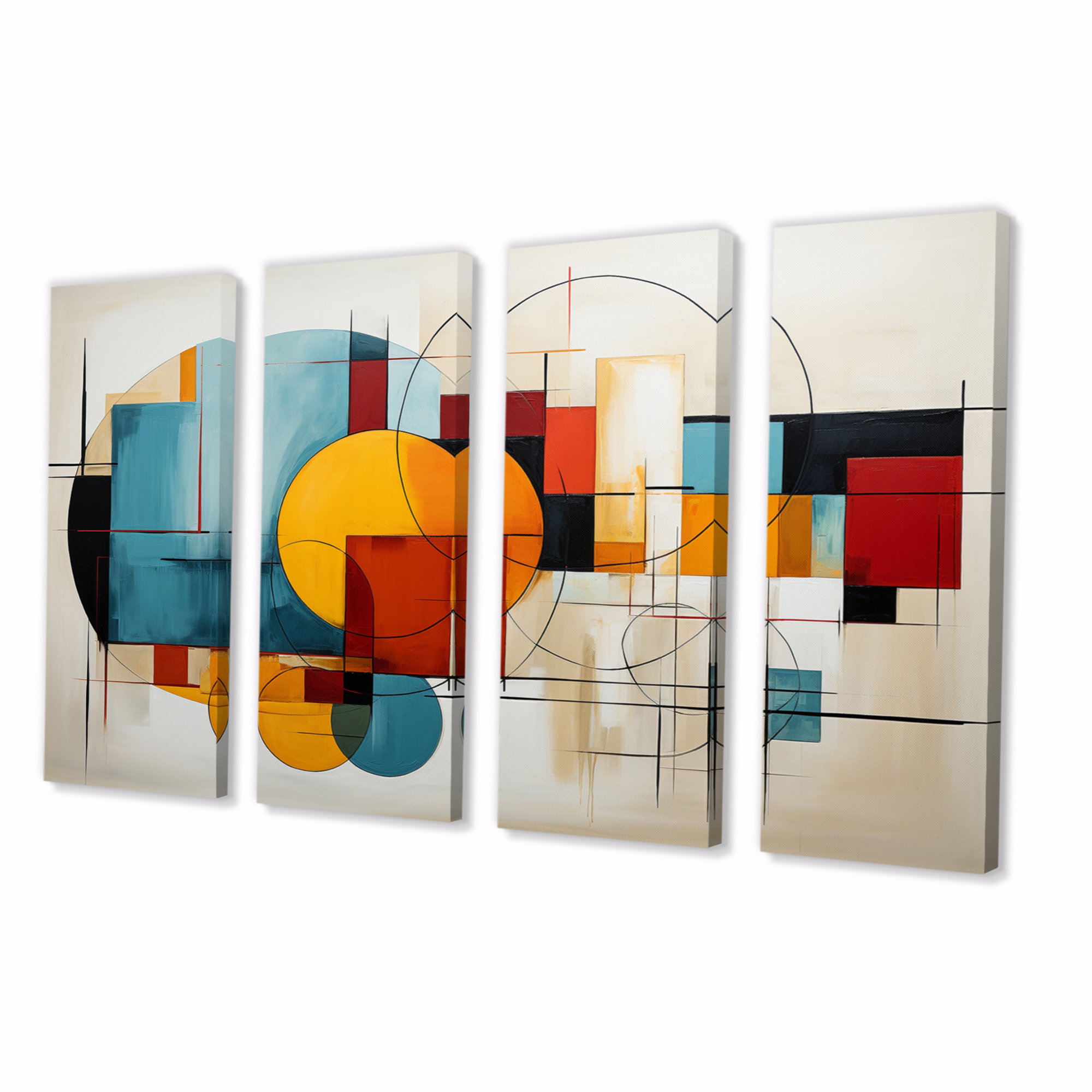 Design Art Geometric Abstraction Focus II - Abstract Spirals Canvas ...