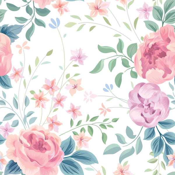 ClassicLiving Wallington Floral Seamless Pattern - Wrapped Canvas Print ...
