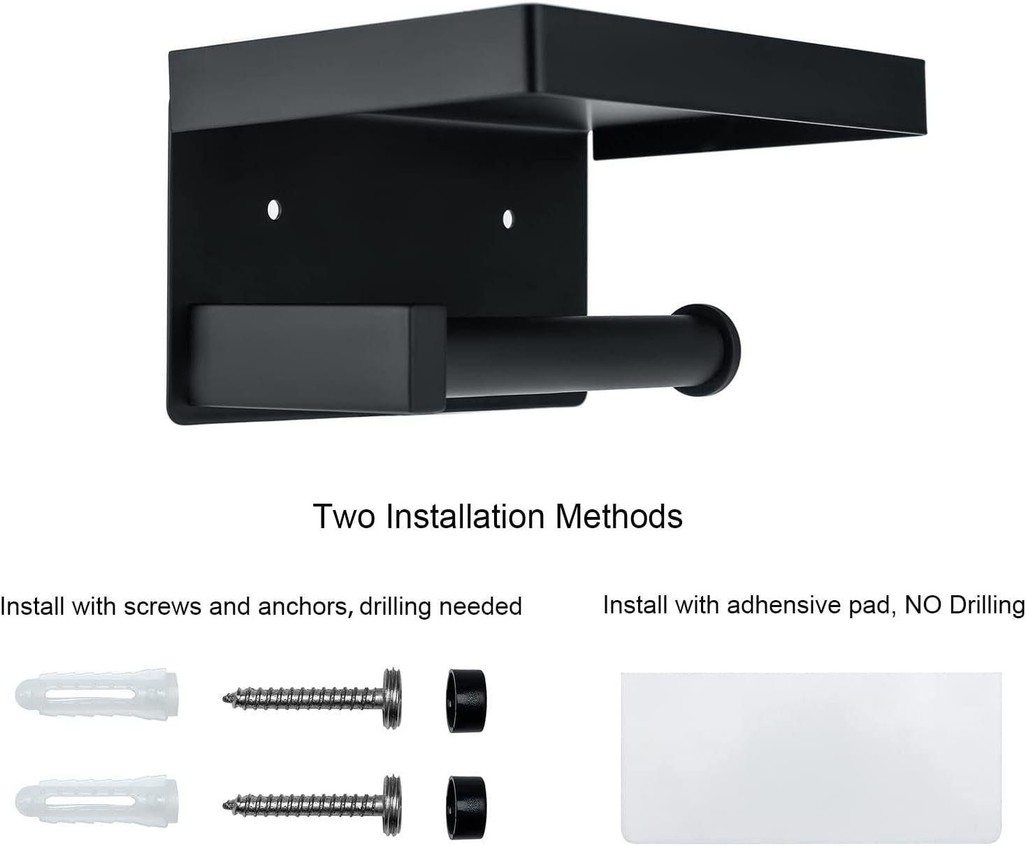 Latitude Run® Stainless Steel Toilet Paper Holder With Shelf, Wall ...