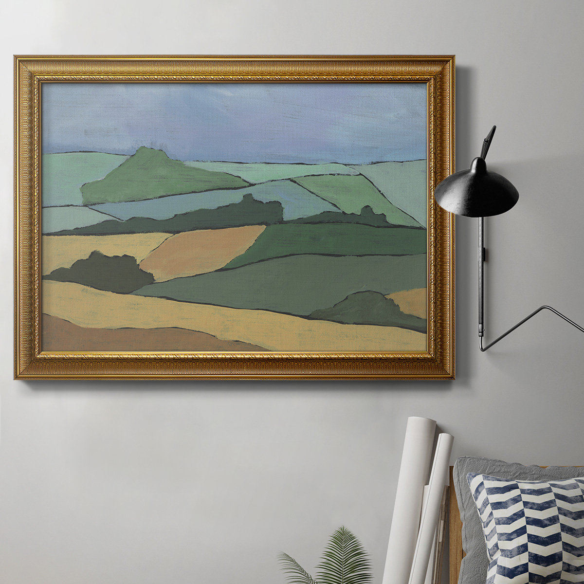 Loon Peak Blocked Topography I - Picture Frame Print on Canvas ...