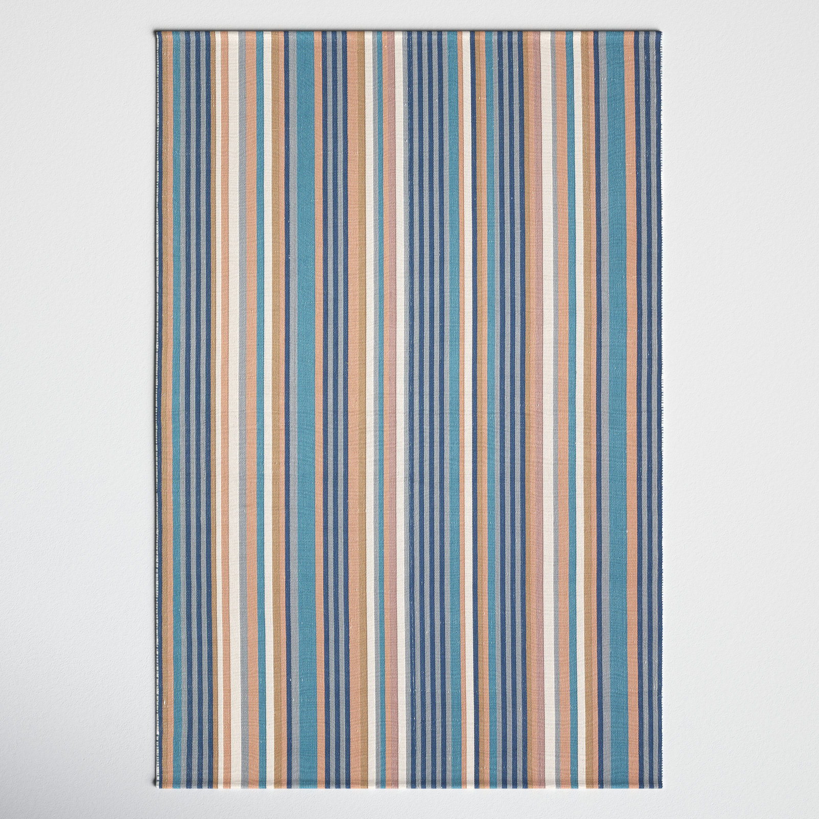 Birch Lane™ Edeline Handmade Striped Blue/Cream/Gray Rug | Wayfair