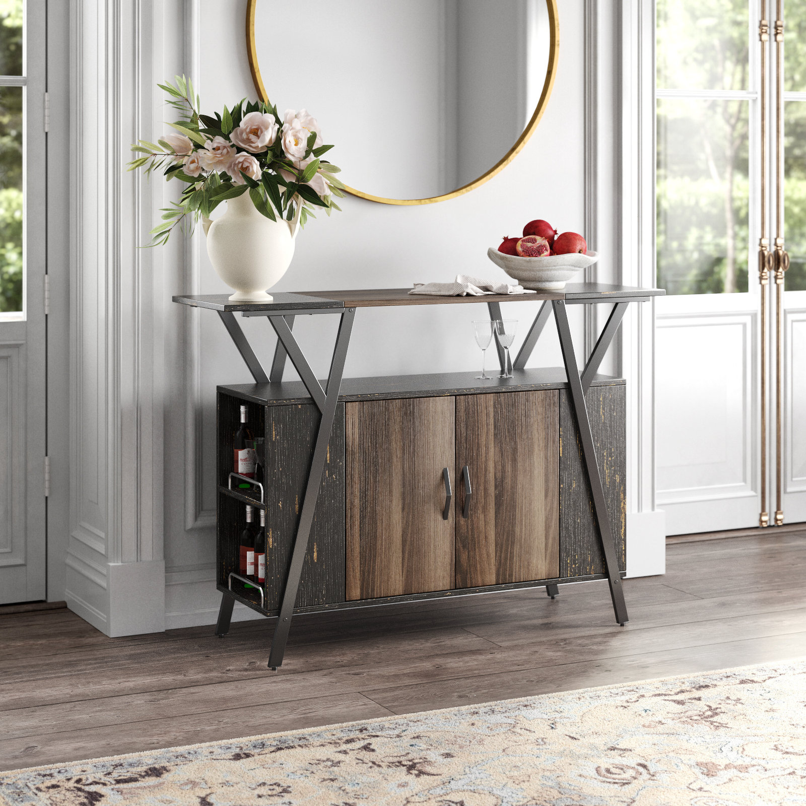 Kelly Clarkson Home Marin 47 " Kitchen Island Open Sheves, Coffee Bar ...