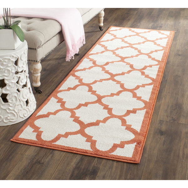 Lark Manor Ammundsen Geometric Beige/Orange Area Rug & Reviews | Wayfair