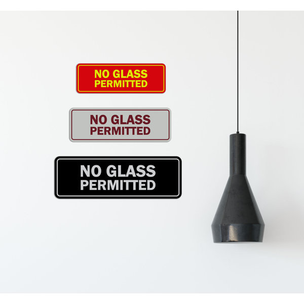 Signs ByLITA Standard No Glass Permitted Sign (Brushed Gold) - Small ...