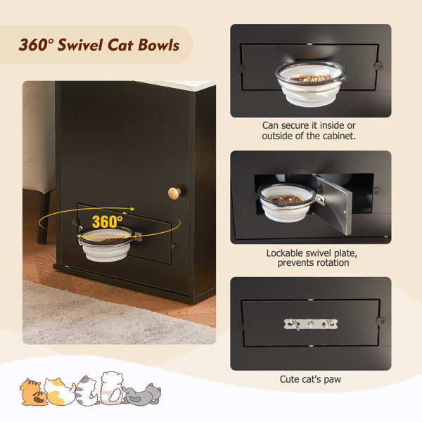 Tucker Murphy Pet™ Corner Litter Box Cabinet & Double Litter Box ...