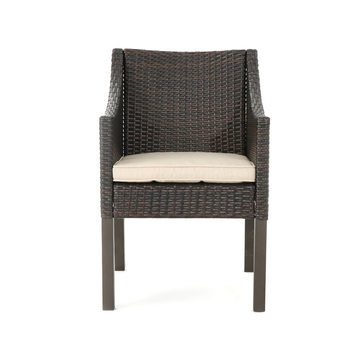 Winston Porter Amarveer All Weather Wicker Dining Armchair with Cushion ...
