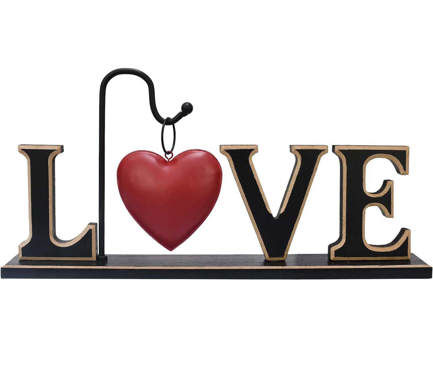 Ophelia & Co. Rustic Wood Love Sign Table Top Decor Freestanding Cutout ...