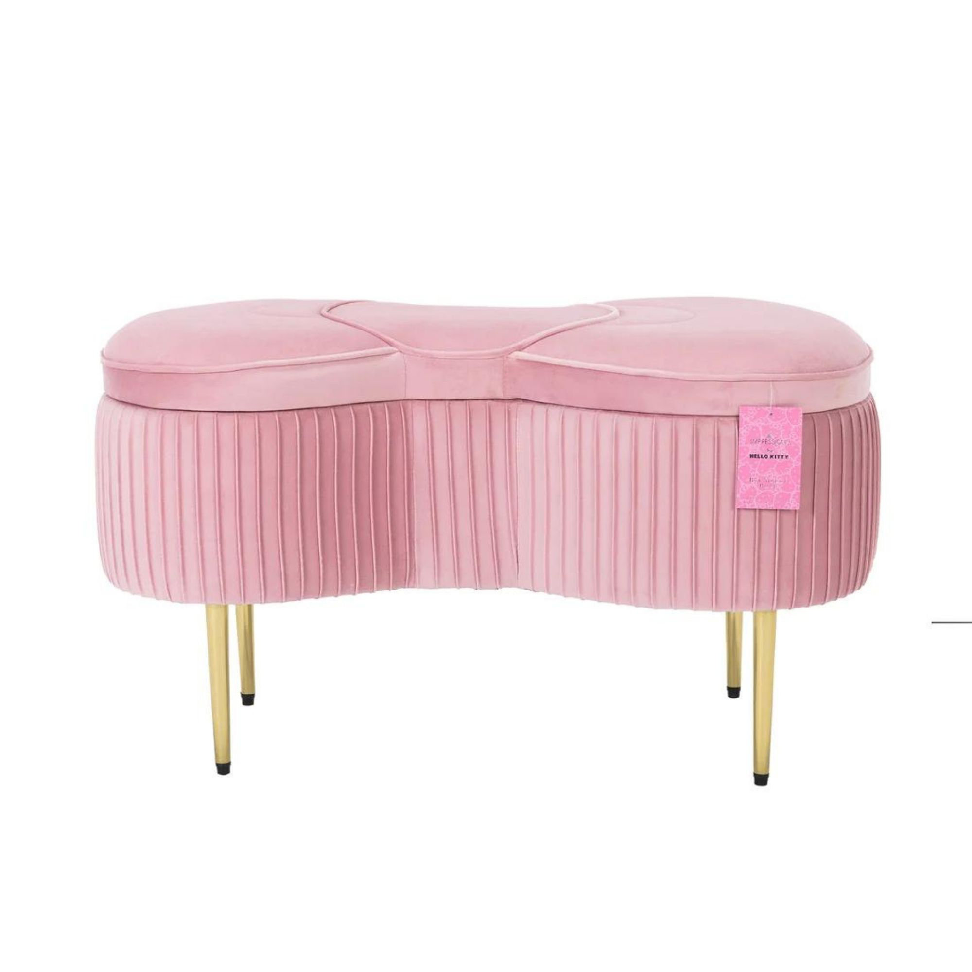 Mercer41 Hello Kitty Bow Velvet Storage Bench for Bedroom and Living ...