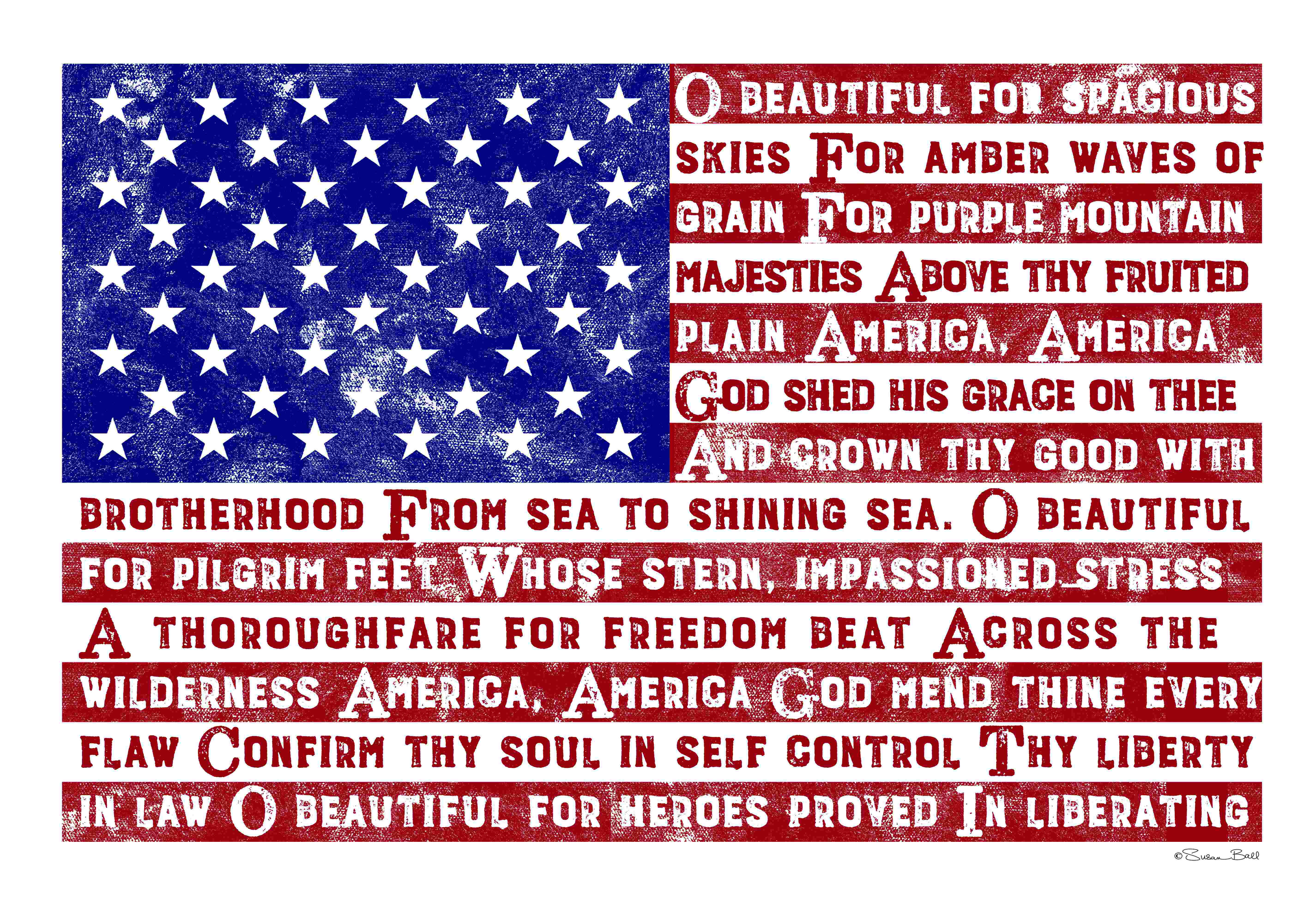 Trinx America the Beautiful Flag - Wrapped Canvas Graphic Art | Wayfair